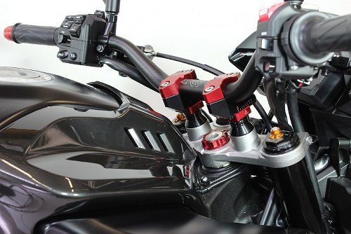 GILLES 2DGT Adjustable handlebar risers ABK-15, black-red - Yamaha MT ...