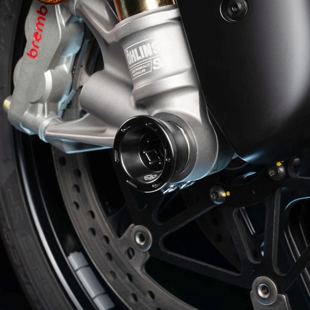 Gilles GTA front axle protector, black, suitable for Ducati Spare Parts ...